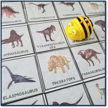 Dinosaur Coding Cards For Use With Bee Coding Robot By Books And Bytes