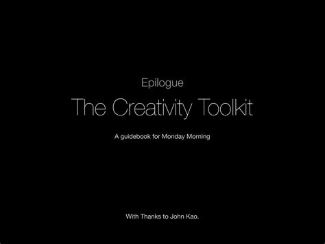 Creativity Toolkit A Guide For Individuals And Managers 2007 PPT