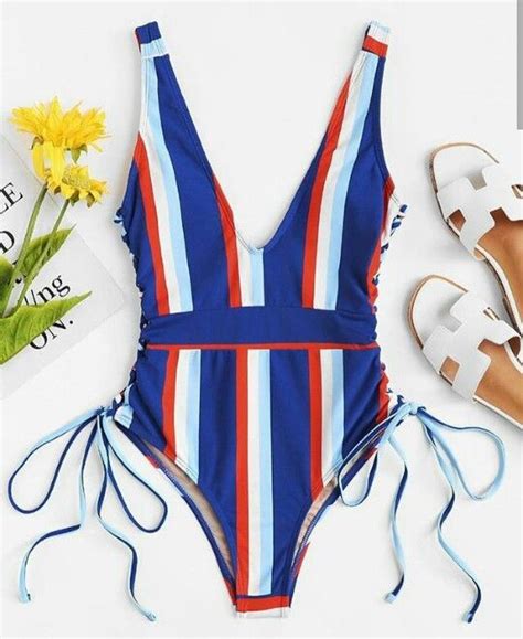 Pin By Deaby On Bikinis♡ Striped Swimsuit Swimsuits One Piece