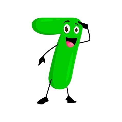 Premium Vector Cartoon Funny Math Number Seven Vector Character