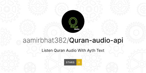 Github Aamirbhat382quran Audio Api Restful Api Fetch Quran Audio