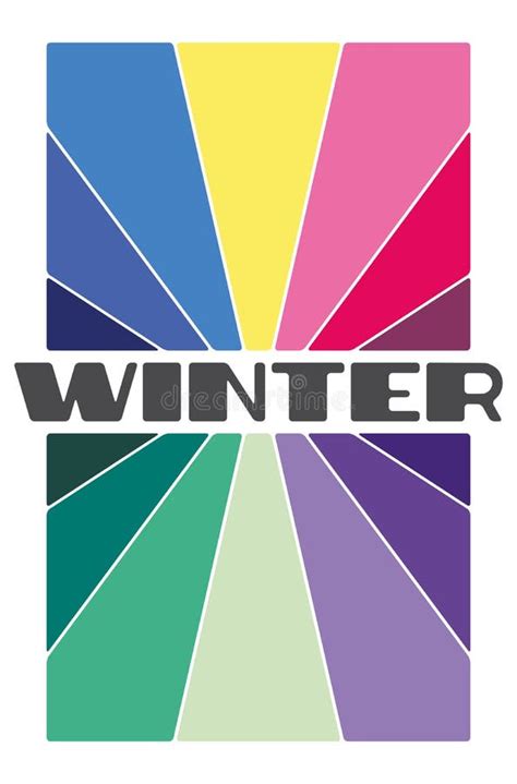 Stock Vector Seasonal Color Analysis Palettes For Winter Type Of Appearance Stock Vector