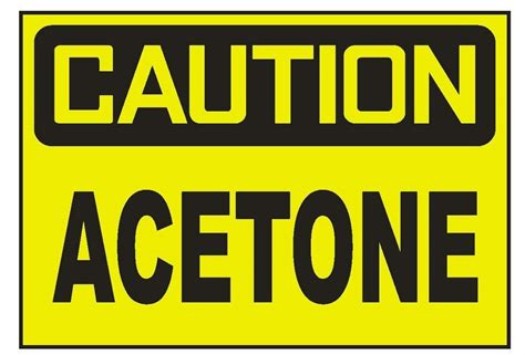Caution Acetone Sticker Safety Sticker Sign 35x5 3pcs