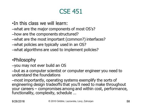 Cse Operating Systems Spring Module Course Introduction John Zahorjan Allen