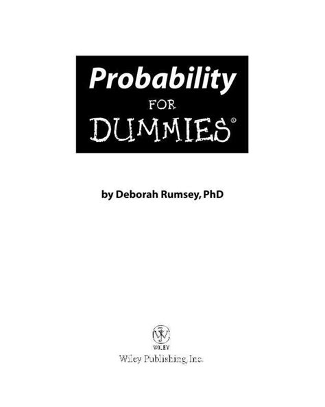 Probability For Dummies Math And Statistics Guide Easy Learning