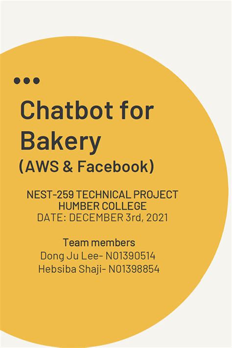 Chatbot For Bakery Aws And Facebook Humber Polytechnic