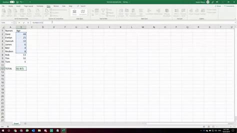 Help With Excel Column Sum AutoSum YouTube