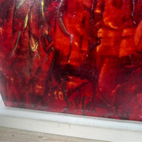Tableau Huile d une femme nue en Rouge Label Emmaüs