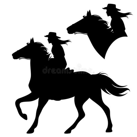 Silueta Del Cowgirl Ilustración Del Vector Ilustración De Relaje 5745278