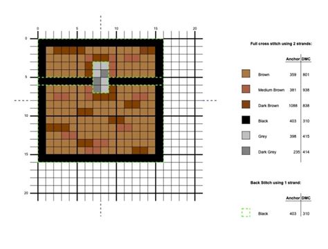 Minecraft Blocks Cross Stitch Pattern Series Part 5 Chest Block Hookstitchsew