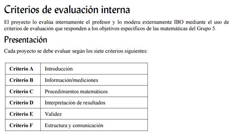 Temática MATEMÁTICA Criterios de evaluación del Proyecto
