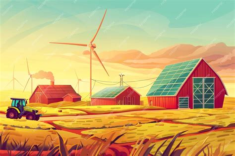 Cartoon Illustration Of Agricultural Farm Premium Ai Generated Vector
