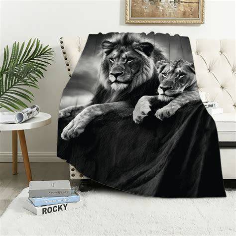 Jeuxus Lions And Lioness Throw Blanket Ts For Adult Women Men Teens