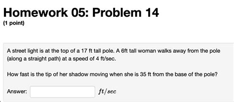 Solved Homework 05 Problem 14 1 Point A Street Light Is