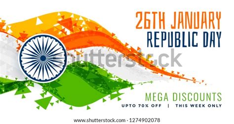 Abstract Style Indian Flag Design Republic Stock Vector Royalty Free