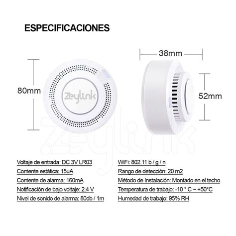 Sensor De Humo Wifi Inteligente Aviso Inmediato Por Celular Zeylink