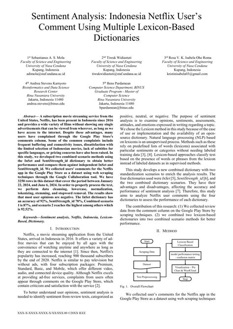 Pdf Sentiment Analysis Indonesia Netflix Users Comment Using Multiple Lexicon Based Dictionaries