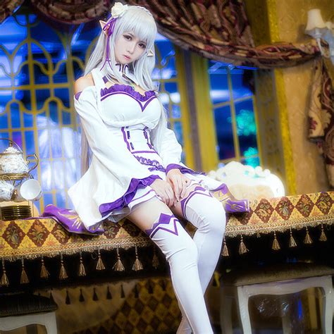 Anime Relife In A Different World From Zero Cosplay Emilia Cosplay