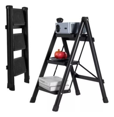 BLUEDREAMER Escalera plegable de tres peldaños multifuncional antideslizante falabella
