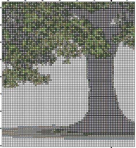 Tree Cross Stitch Pattern 1 Instant PDF Download Summer Tree Etsy