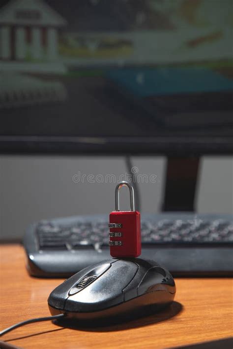 Padlock With A Computer Cybersecurity And Digital Data Protection Stock Illustration