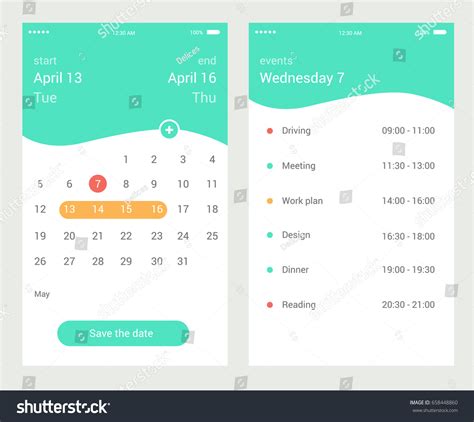 Calendar Ui Element Calendar Widget Event Stock Vector Royalty Free Shutterstock