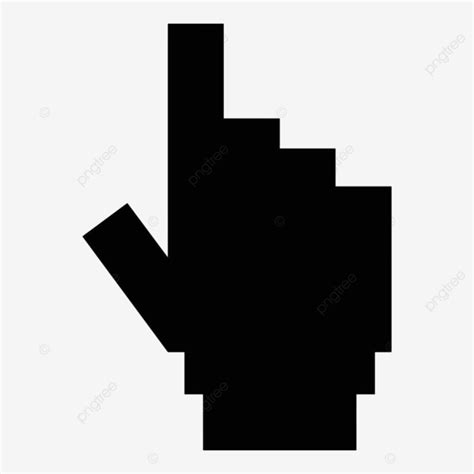 Hand Cursor Pixel Icon Pixel Thumb Pointer Png And Vector With
