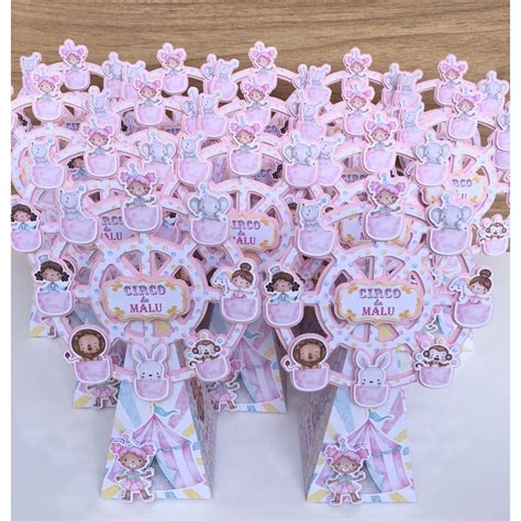 10 Personalizados Roda Gigante Circo Rosa Shopee Brasil