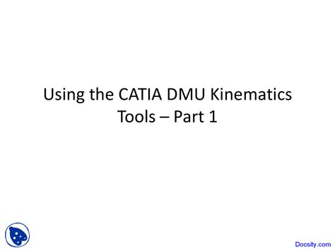 Kinematics Tools Kinematic And Mechatronics Lecture Slides Docsity