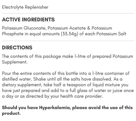 Nutrilife Potassium Compound Powder Nutrigreen Nutriherb Nutrilife