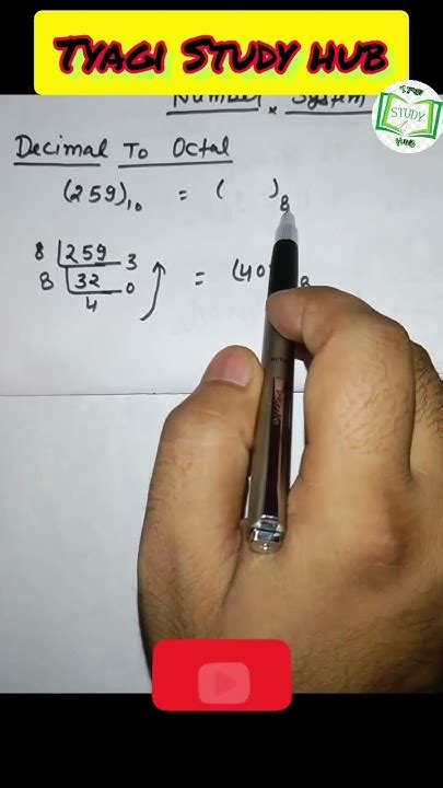 Decimal To Octaldecimaltooctal Decimal Youtube