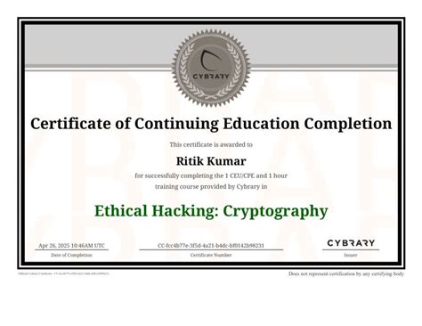 🔐 Ethical Hacking Cryptography 🔐cybrary Cryptography Is The Cornerstone… Ritik Kumar