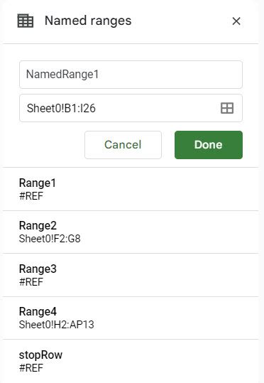 Remove Invalid Named Ranges Containing Ref From Google Sheets Stack Overflow