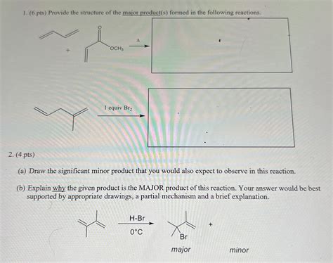 Solved 6 ﻿pts ﻿provide The Structure Of The Major