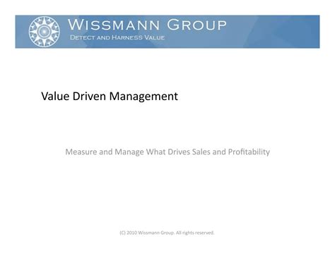 Value Driven Management Pdf