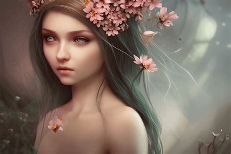Pixie Princess With Flowers · Creative Fabrica