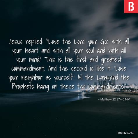 Matthew 22 37 40 Niv Bible Scripture Image Bible Portal