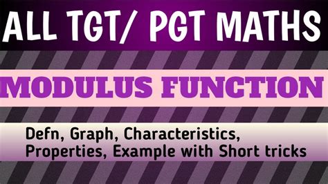Modulus Function Imp For All Tgt Pgt Maths Exam Kvs Nvs Dsssb Tothepointtttt Youtube