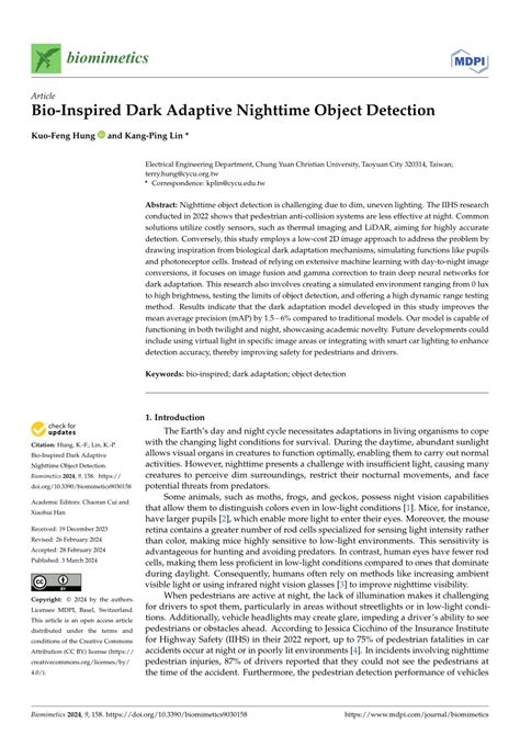 PDF Bio Inspired Dark Adaptive Nighttime Object Detection