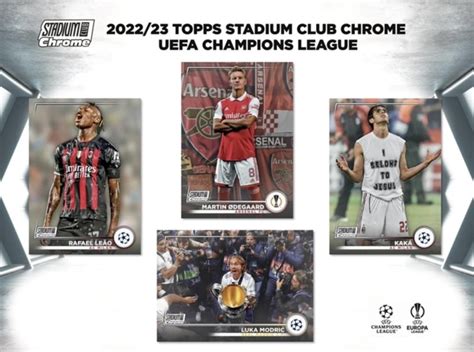 2022 23 Topps Stadium Club Chrome Mega Soccer 欧冠竞技场 原箱20盒 每盒1张带编4张棱镜折 博