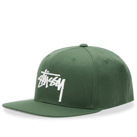 Stussy Big Stock High Crown Cap Forest End Dk