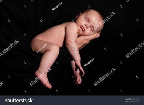 Naked Baby Sleeping On Hand Father Stock Photo Shutterstock