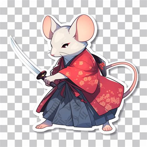 Samurai Mouse With Sword Sticker Free Png Download Stickers