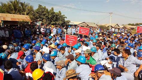 တေကာင္း နီကယ္စက္႐ံု၀န္ထမ္းမ်ား ထပ္မံဆႏၵျပ