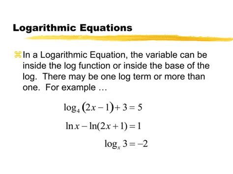 76 Solving Logarithmic Equations Pptx Physics Science