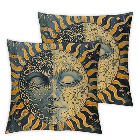 Shiartex Bohemia Throw Pillow Covers Cosmic Moon Phases Pillow Covers