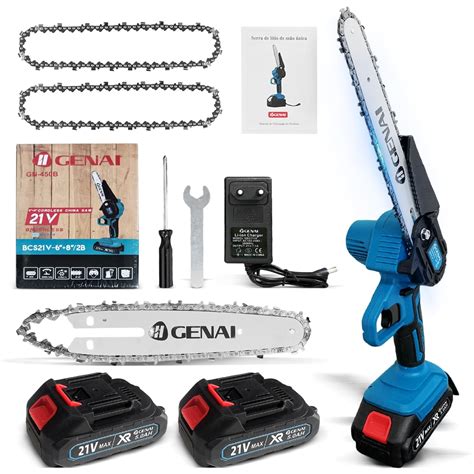 Motosserra Elétrica 21v De 6 E 8 Polegadas Com Estojo De Transporte De