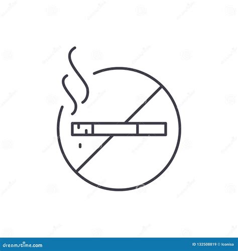 Do Not Smoke Line Icon Concept Do Not Smoke Vector Linear Illustration