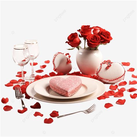 세인트 발렌타인 데이를 위한 아름다운 로맨틱 테이블 세팅 발렌타인 선물 발렌타인 초콜릿 음식 생일 Png 일러스트 및 이미지 에 대한 무료 다운로드 Pngtree
