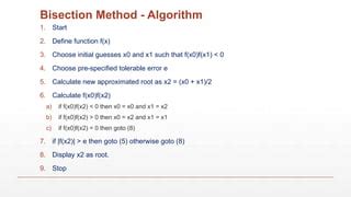 Numerical Methods Algorithm And C Program Ppt